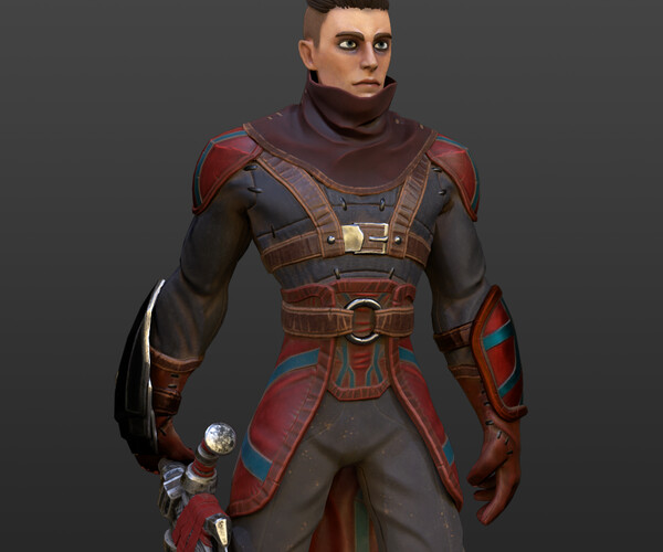 ArtStation - "Red rogue" rigged swordsman | Game Assets