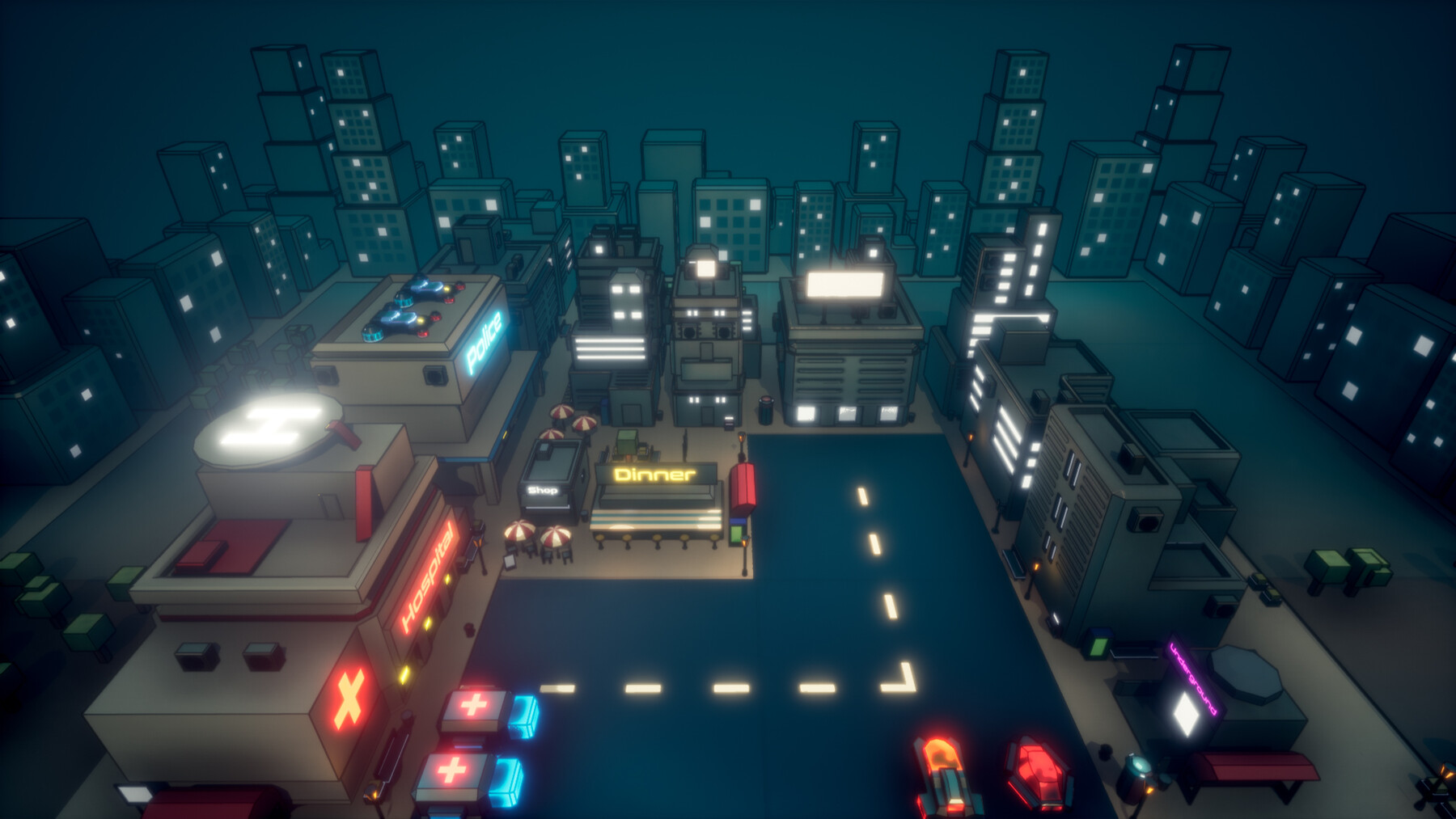 ArtStation - Low Poly Sci Fi City | Game Assets