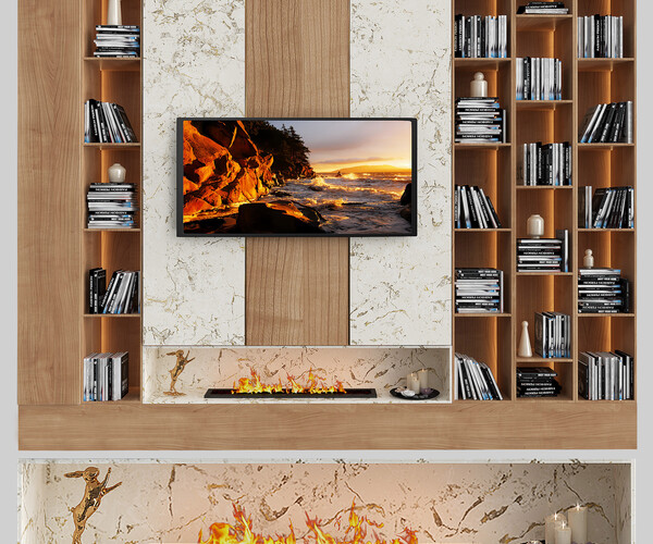 ArtStation - modern_tv_wall 01 | Resources