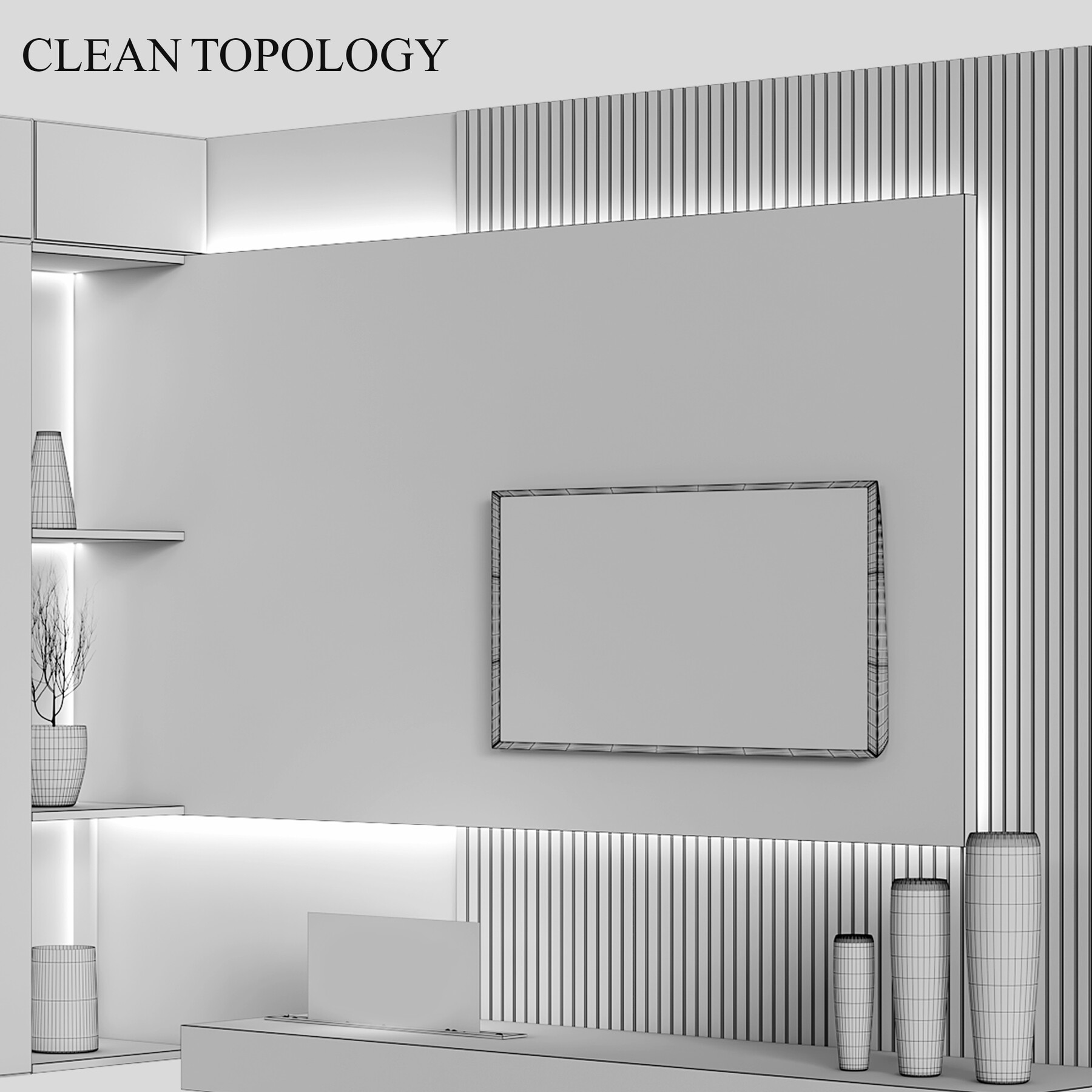 ArtStation - modern TV wall 05 | Resources