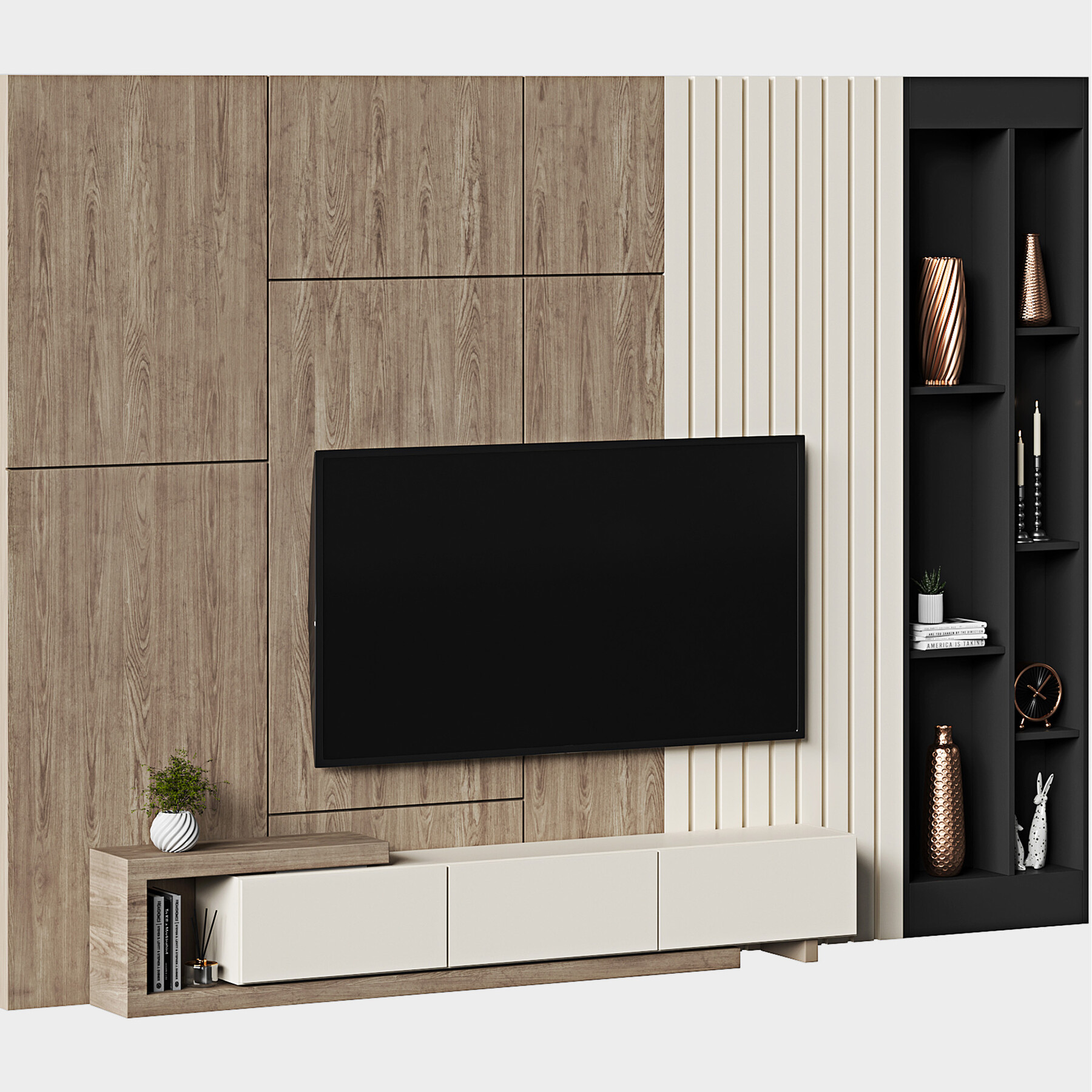 ArtStation - modern TV wall 11 | Resources