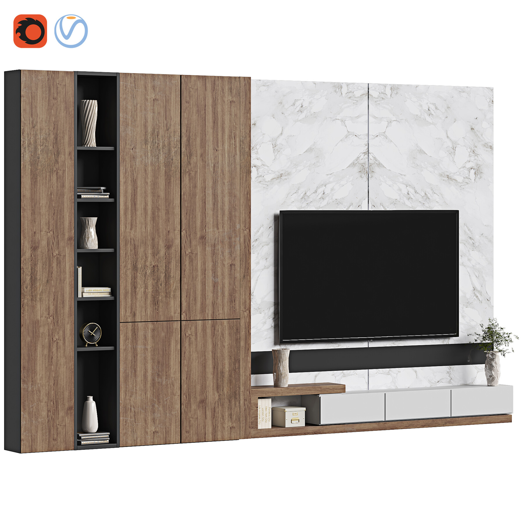 ArtStation - modern TV wall 12 | Resources