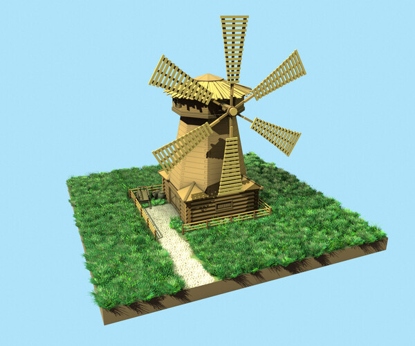 ArtStation - Low-poly windmill | Game Assets