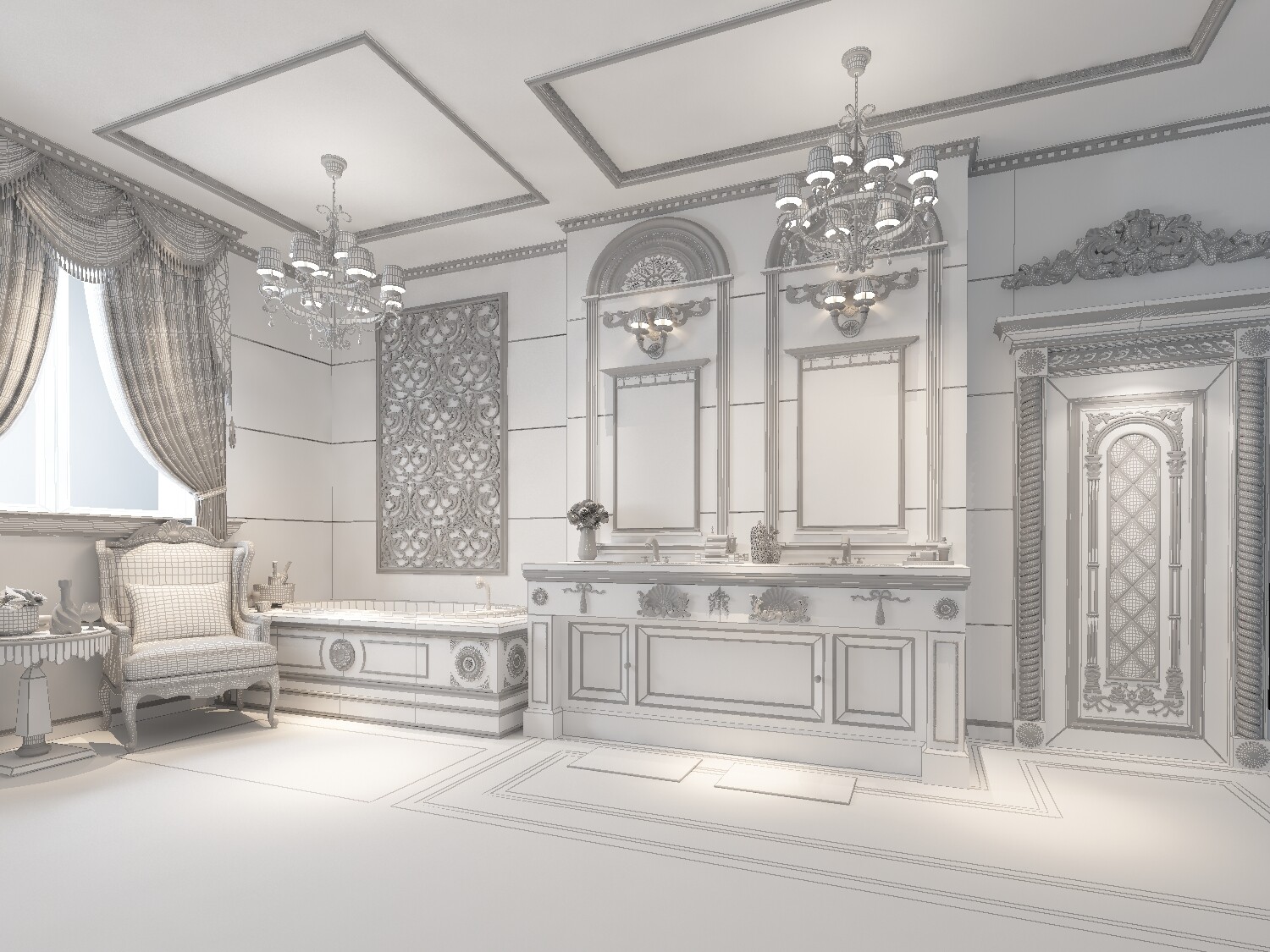 ArtStation - bathroom design complete model 12 | Resources
