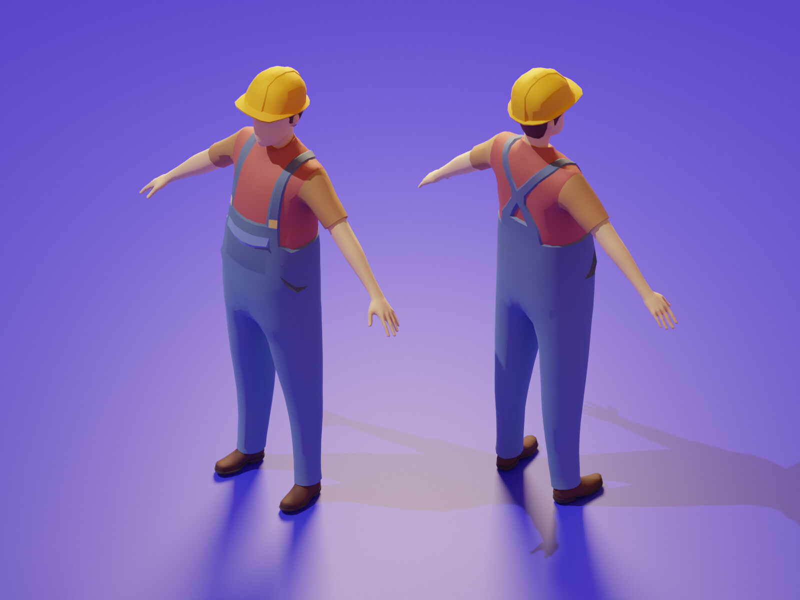 ArtStation - Low Poly 3D Stylized Character Construction Workers ...