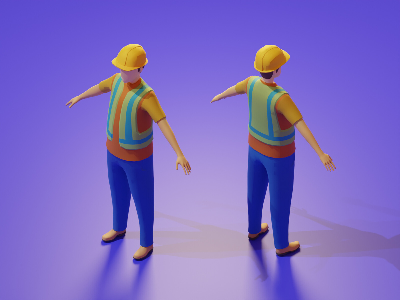 ArtStation - Low Poly 3D Stylized Character Construction Workers ...
