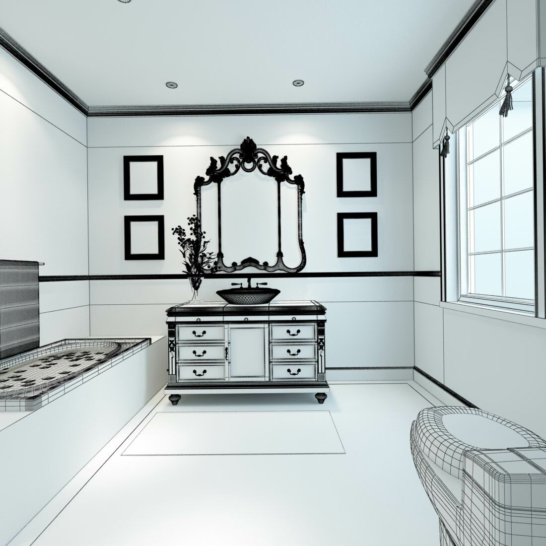 ArtStation - bathroom design complete model 132 | Resources