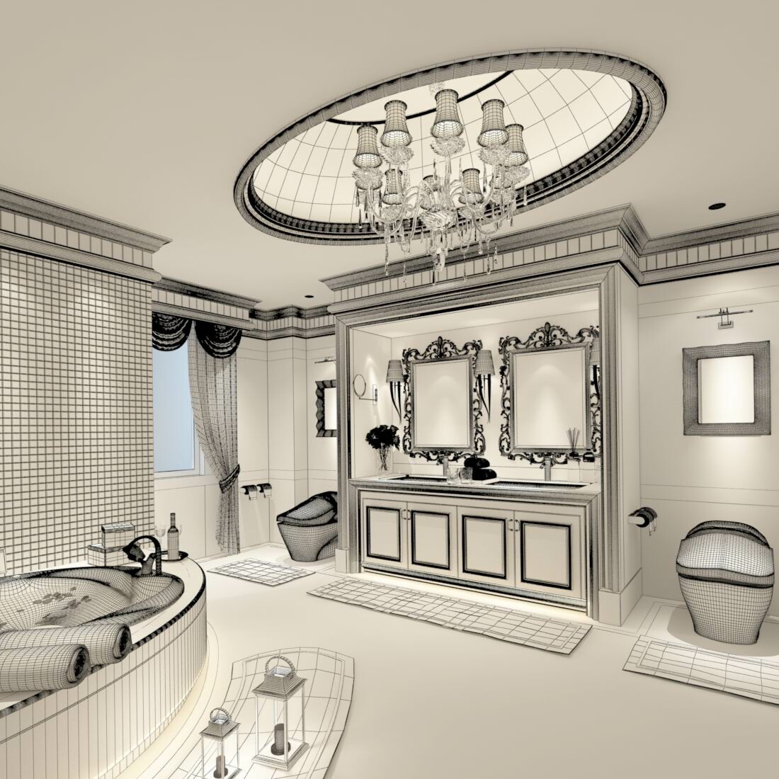 ArtStation - bathroom design complete model 162 | Resources