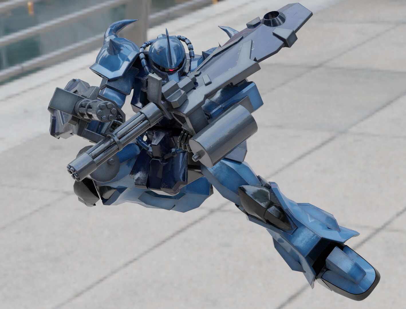 ArtStation - GUNDAM GOUF custom 3D model rigged with realistic texture ...
