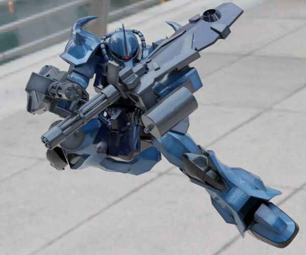 ArtStation - GUNDAM GOUF custom 3D model rigged with realistic texture ...