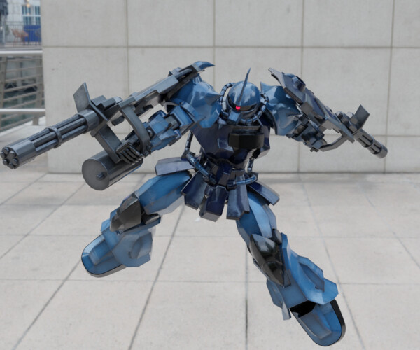 ArtStation - GUNDAM GOUF custom 3D model rigged with realistic texture ...