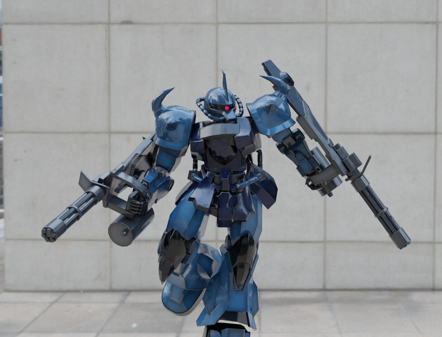 ArtStation - GUNDAM GOUF custom 3D model rigged with realistic texture ...