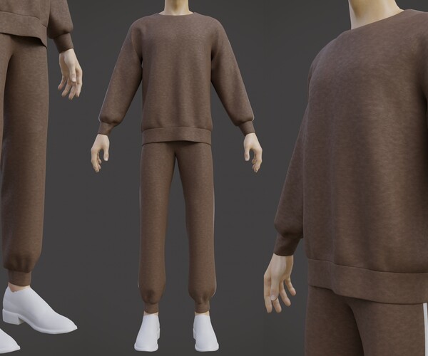 ArtStation - Male Tracksuit - Sweater and Joggers Trackset outfit 3D ...