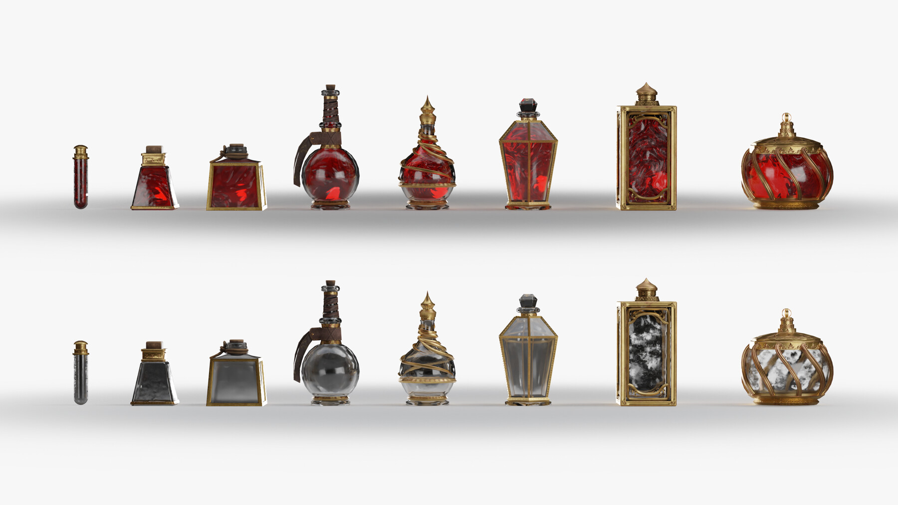 ArtStation - Health Potion Bottle Set | Game Assets