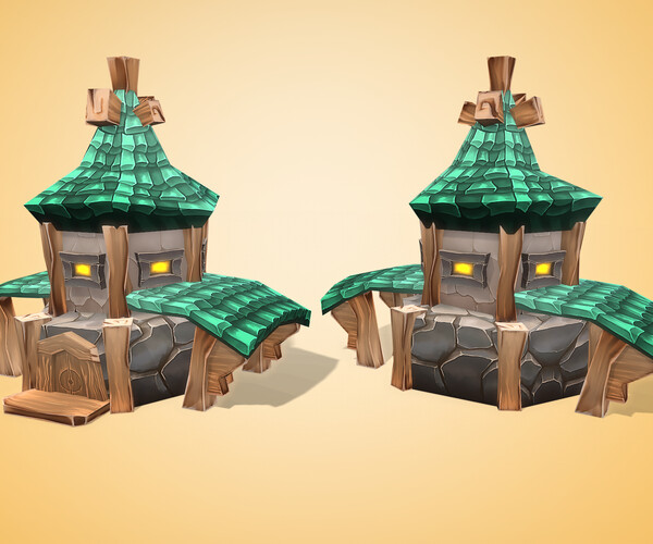 ArtStation - Dwarf RTS Fantasy Buildings | Game Assets