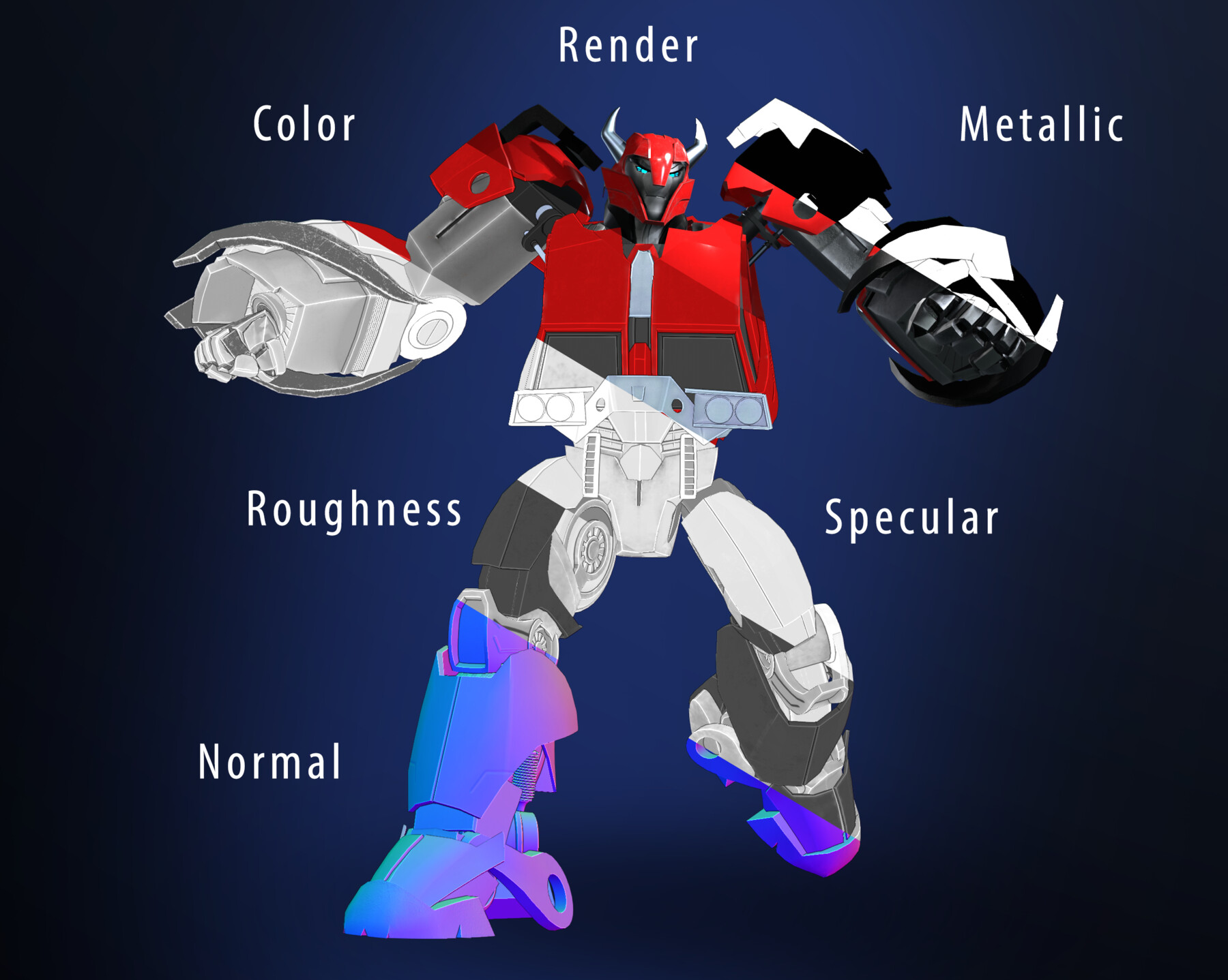 ArtStation - Cliffjumper Transformers Prime 3D Character Rig | Game Assets