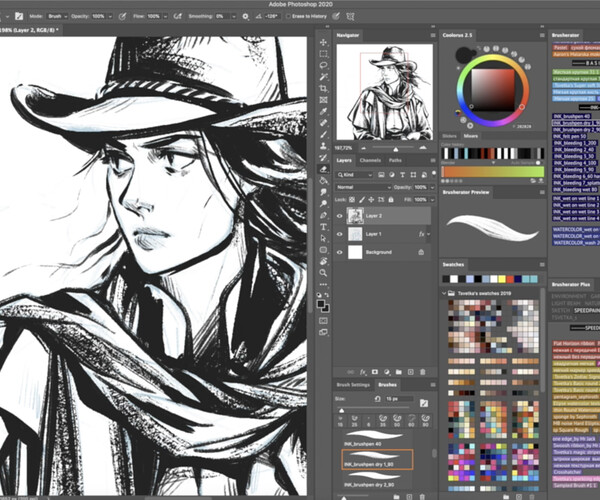 ArtStation - INK brushes + Paper textures | Brushes