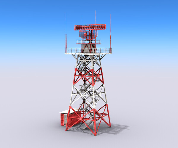 ArtStation - Big Radar Tower Low-poly 3D model | Game Assets