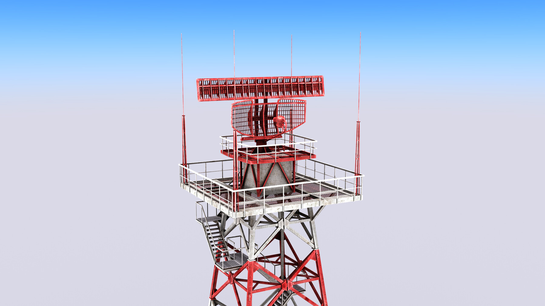 ArtStation - Big Radar Tower Low-poly 3D model | Game Assets