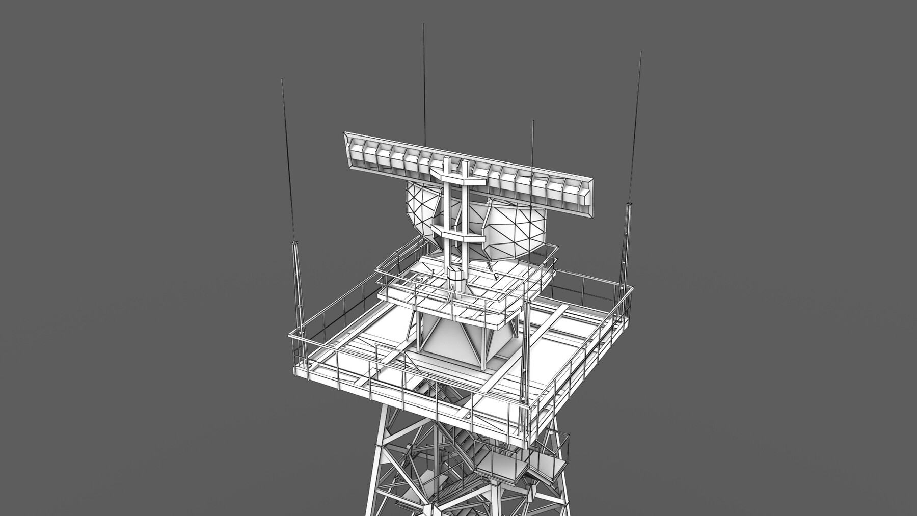 ArtStation - Big Radar Tower Low-poly 3D model | Game Assets