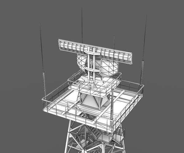 ArtStation - Big Radar Tower Low-poly 3D model | Game Assets