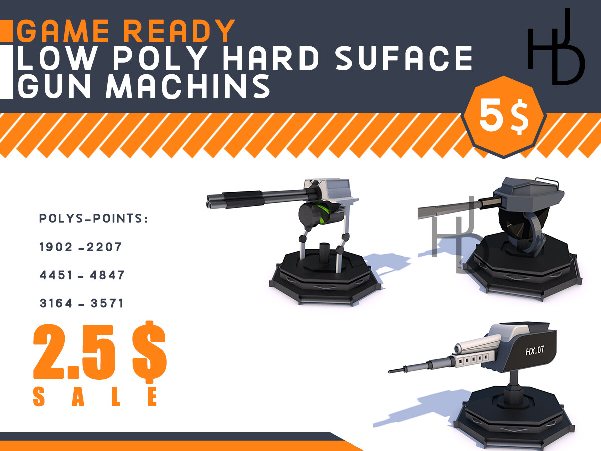 ArtStation - 3D Weapon machines VR / AR / low-poly 3d model | Game Assets