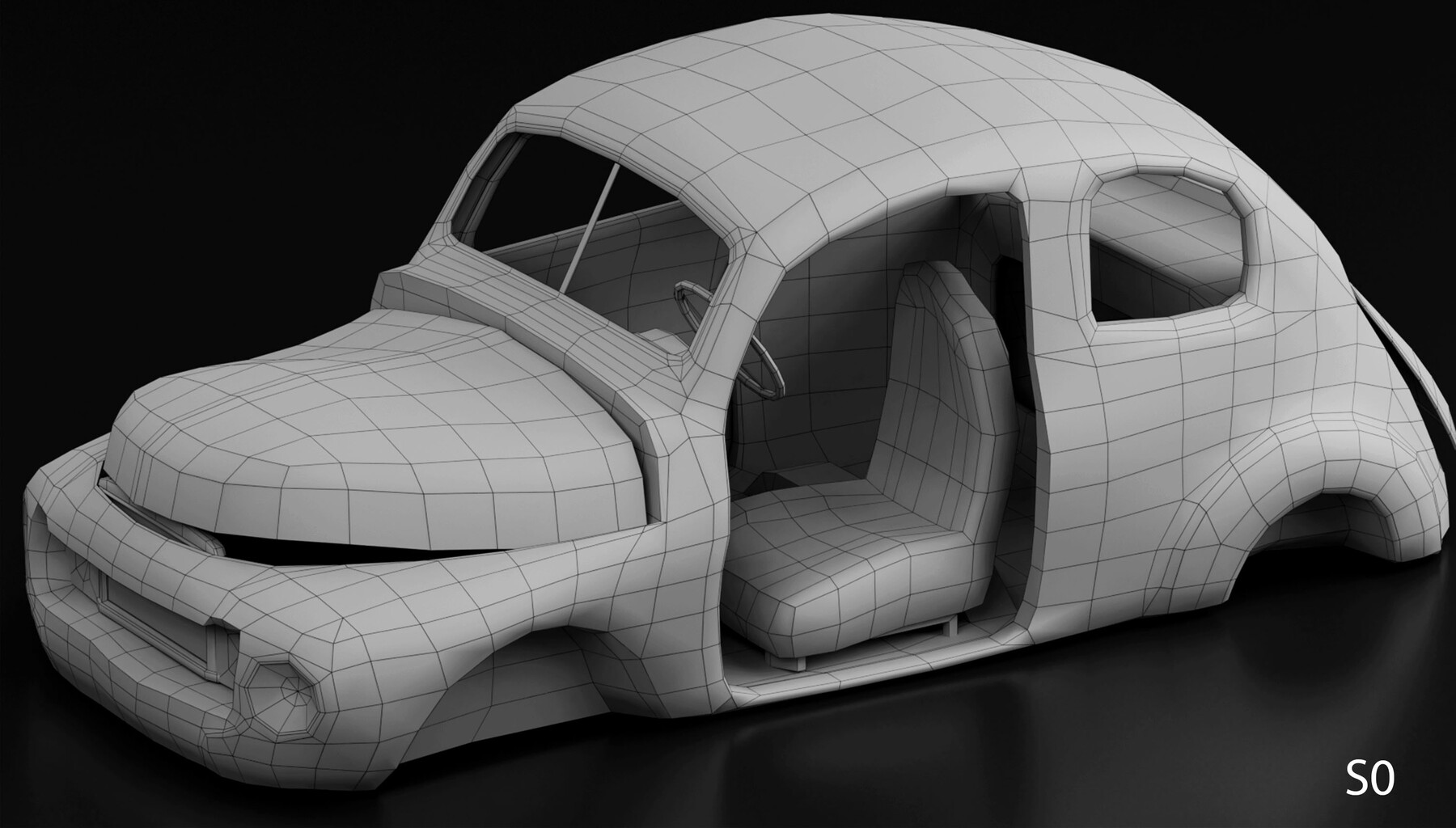 ArtStation - Base Mesh - Abandoned Car | Game Assets