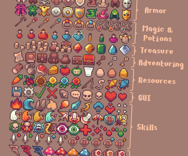 ArtStation - Fantasy RPG icon pack | Game Assets