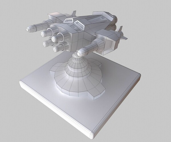 ArtStation - Rocket Launcher Turret 3d Model | Game Assets