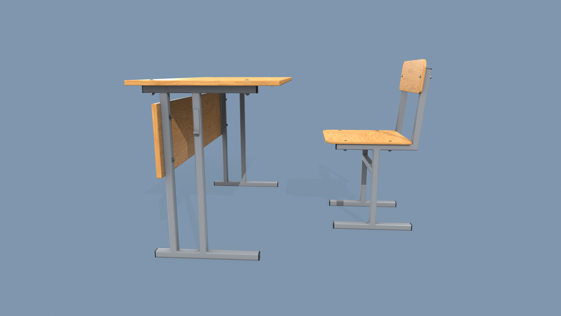 ArtStation - School Desk and Chair | Game Assets
