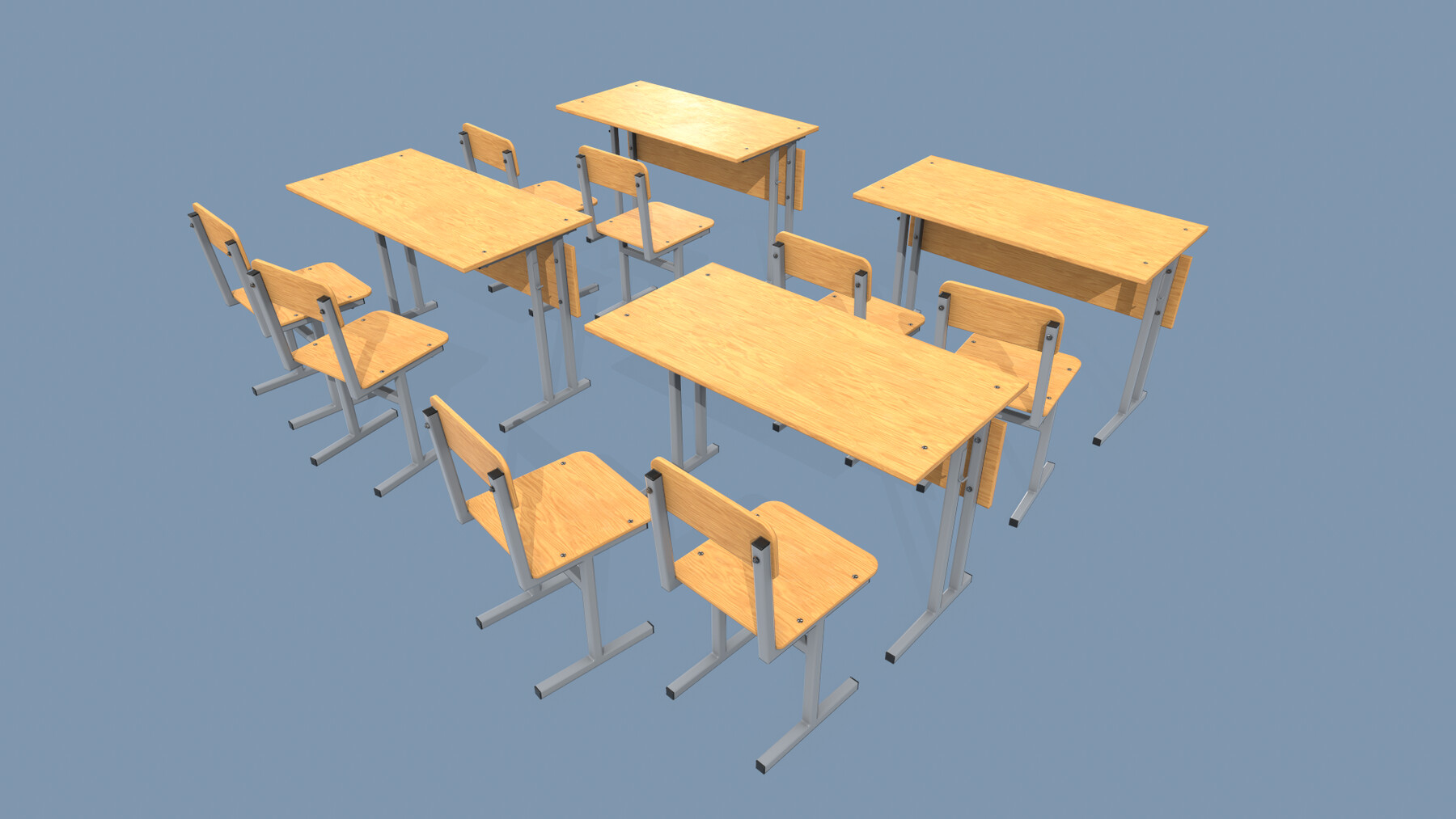 ArtStation - School Desk and Chair | Game Assets