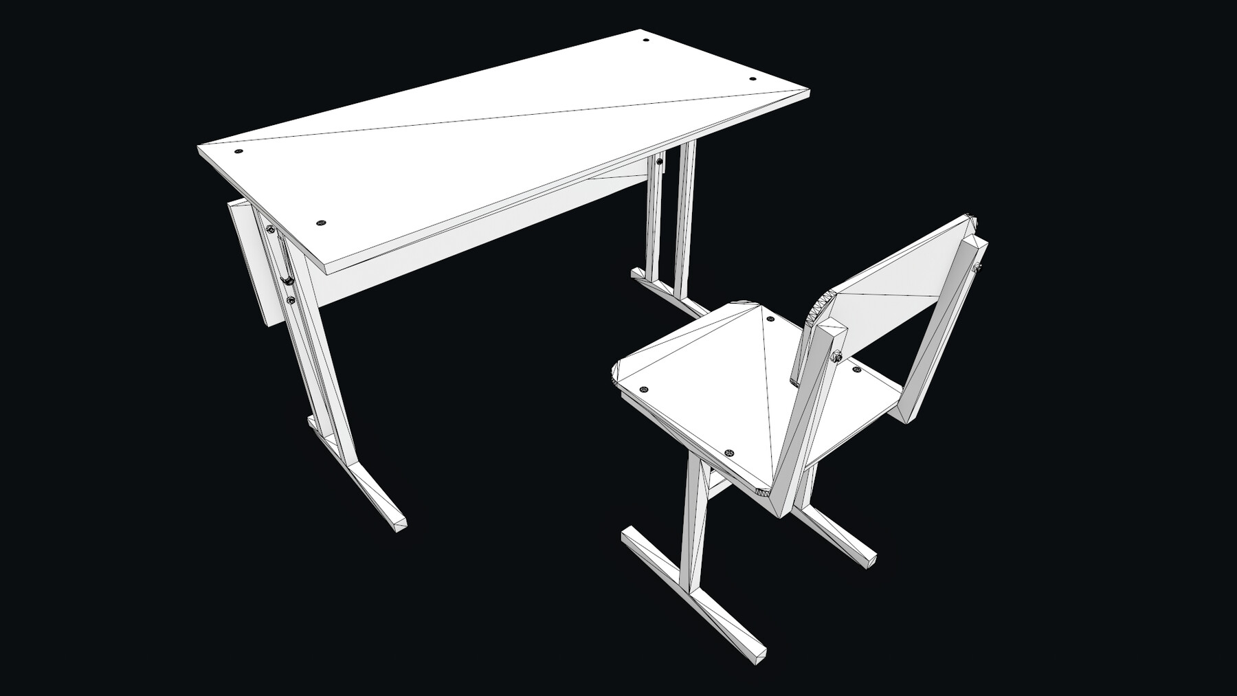 ArtStation - School Desk and Chair | Game Assets