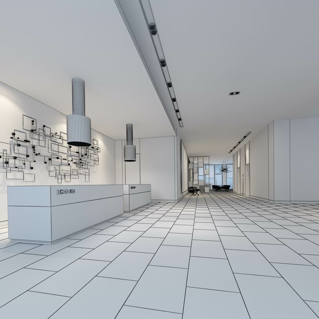 ArtStation - office reception hall design complete 02 | Resources