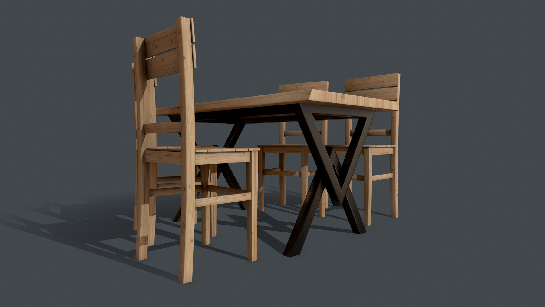 ArtStation - Pine Table and Chair PBR Model 4K Texture | Game Assets