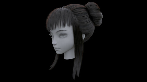 ArtStation - Oriental Chinese style ancient girl hair | Resources