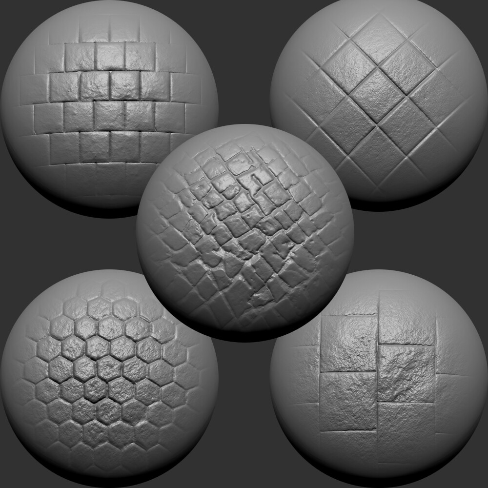 ArtStation - 50 Stone & Brick Alpha and brush | Brushes