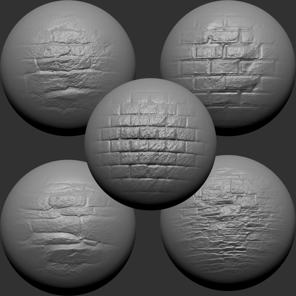 ArtStation - 50 Stone & Brick Alpha and brush | Brushes