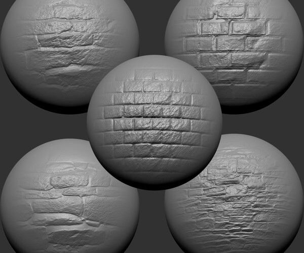 ArtStation - 50 Stone & Brick Alpha and brush | Brushes