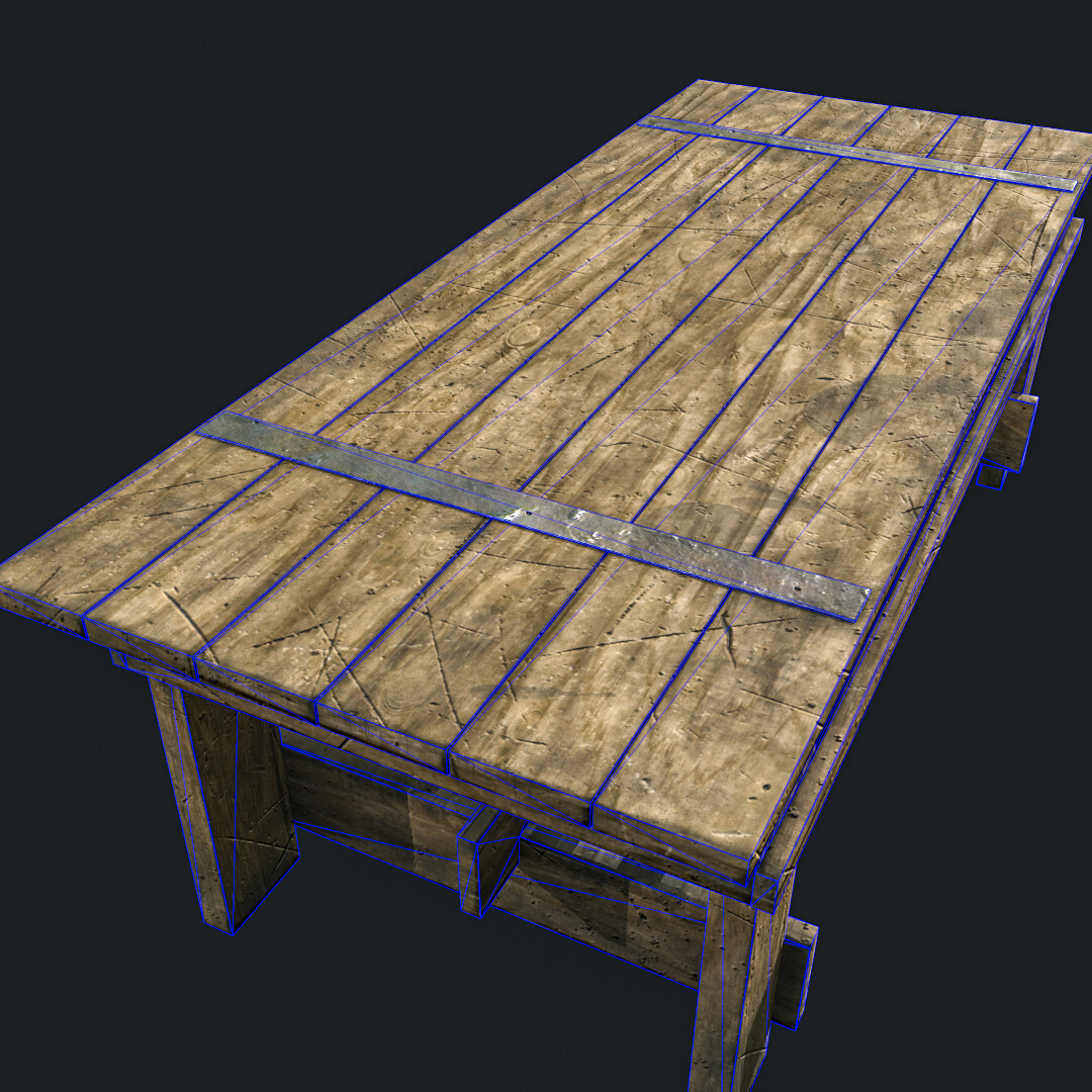 ArtStation - Wood Table Low-Poly | Game Assets