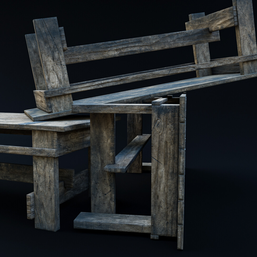ArtStation - Wood Table Low-Poly | Game Assets