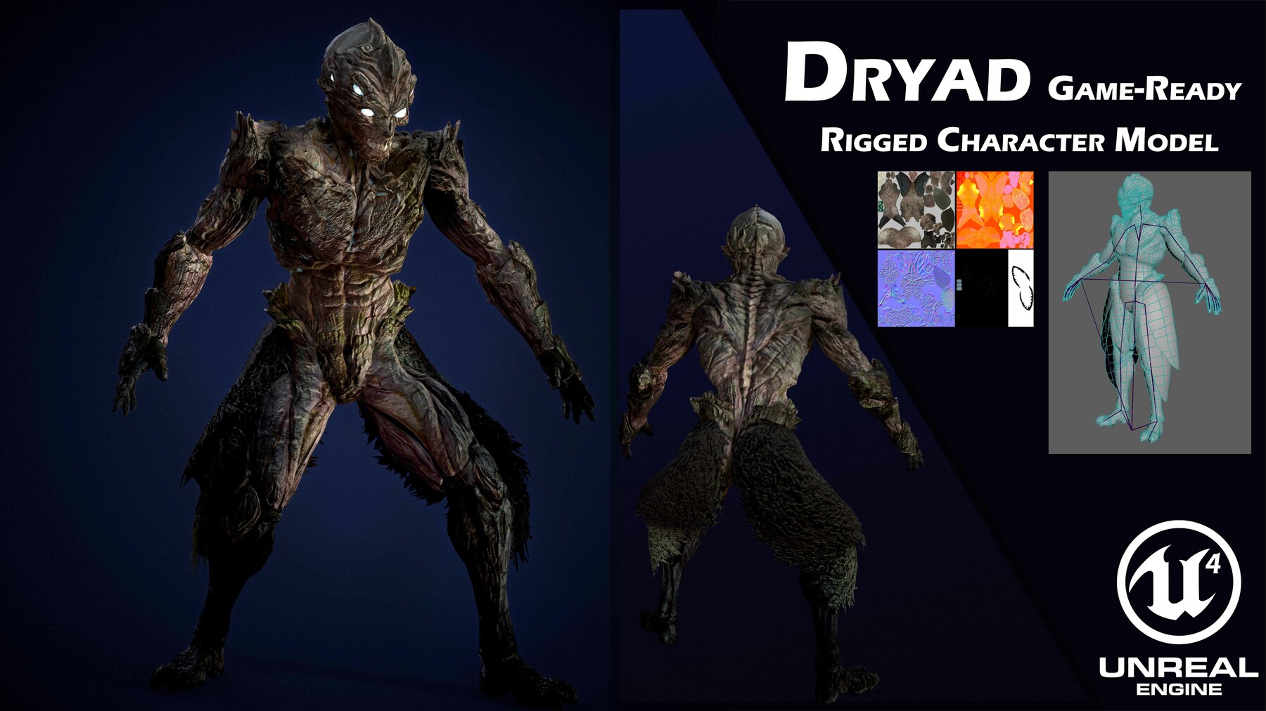 ArtStation - Dryad | Mutant Tree Zombie | Spooky Rigged Character For ...
