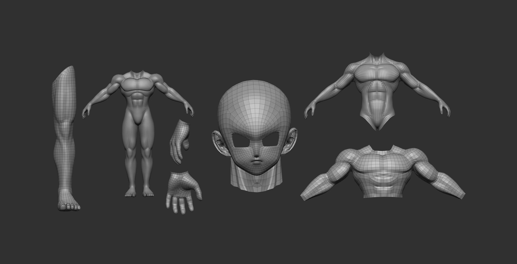 ArtStation - IMM DRAGON BALL MALE BODY | Brushes