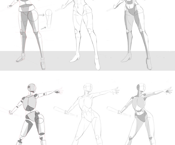 ArtStation - Basic Lineart Anatomy Tutorials | Tutorials