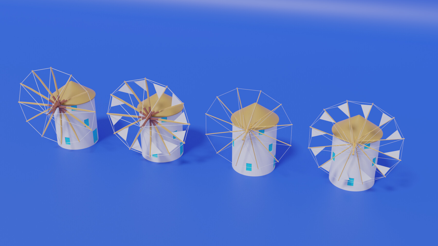 ArtStation - Cartoon Greek Windmill Collection 3D model | Resources