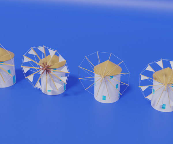 ArtStation - Cartoon Greek Windmill Collection 3D model | Resources
