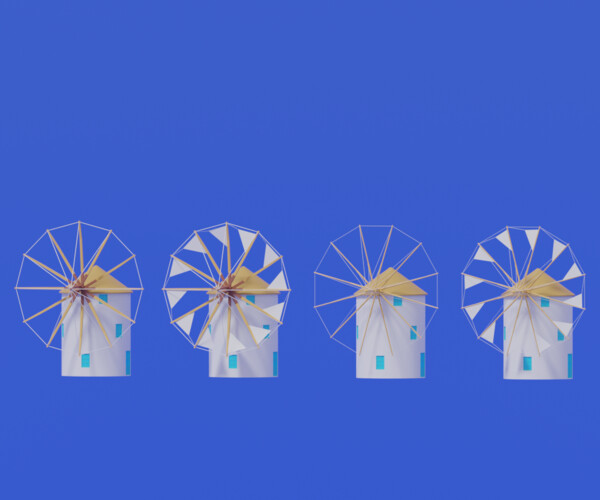 ArtStation - Cartoon Greek Windmill Collection 3D model | Resources