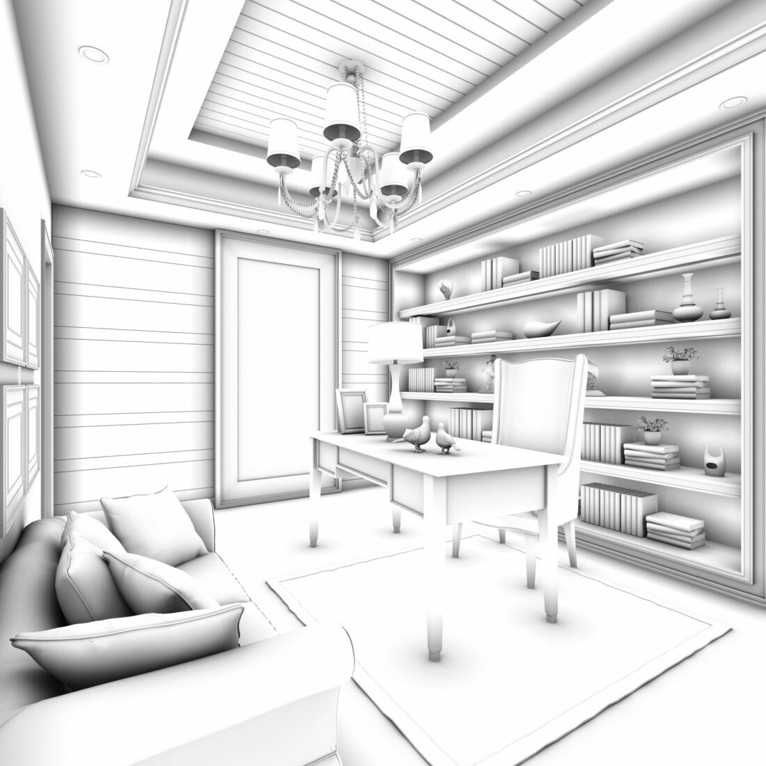 ArtStation - Family - Office - Study room -095 | Resources