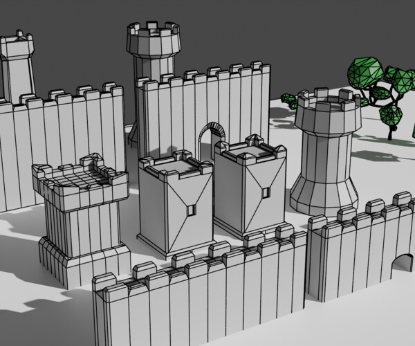 ArtStation - Low Poly Modular Castle Asset for Free | Game Assets