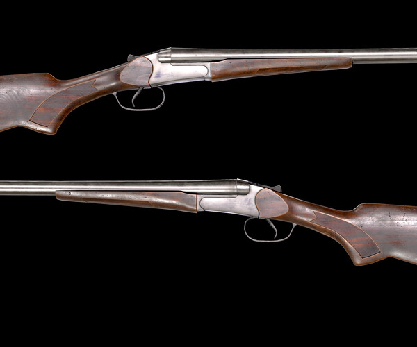 ArtStation - Double Barreled Remington Shotgun PBR Low-poly 3D model ...