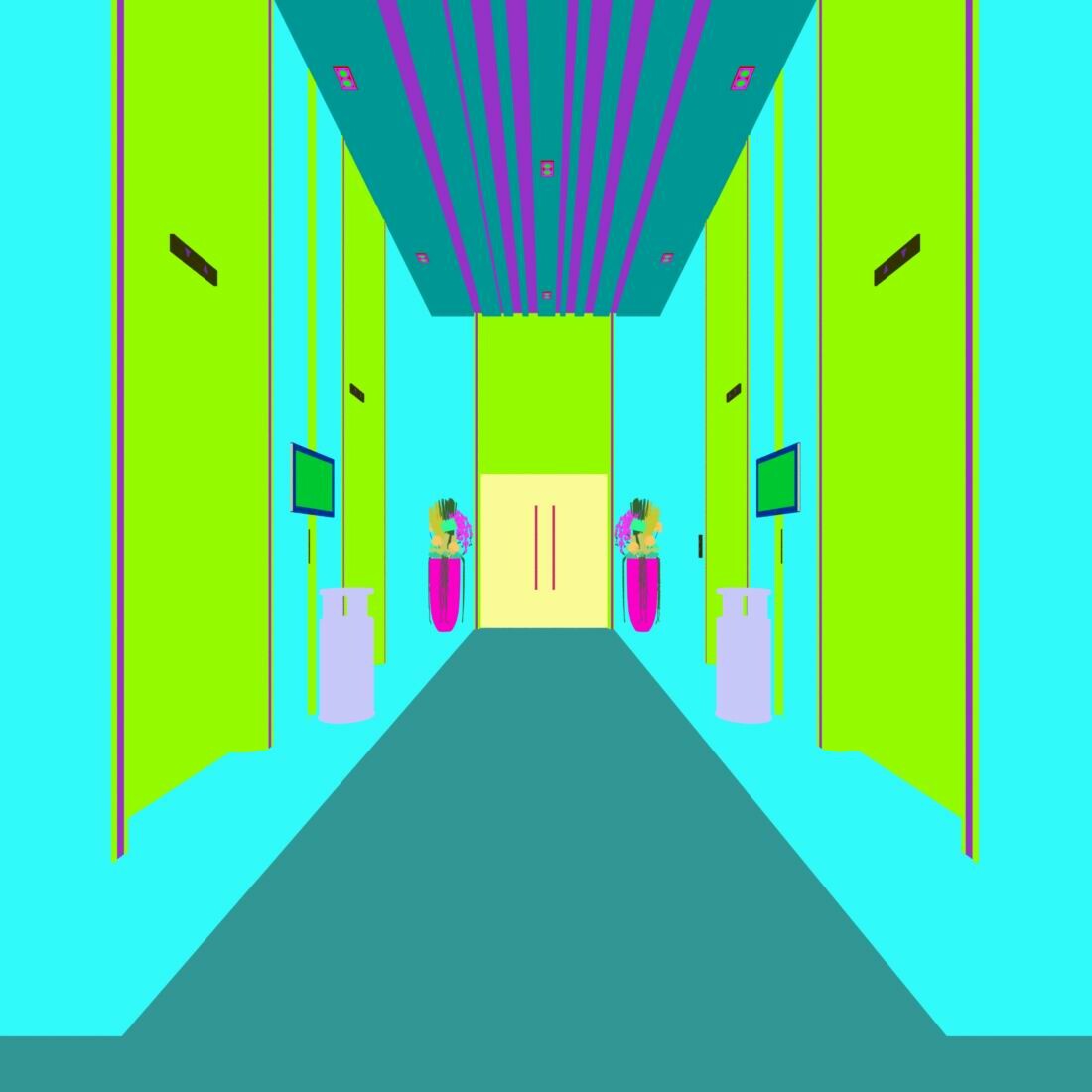 ArtStation - Hallway aisle balcony elevator stairs -025 | Resources